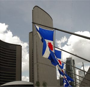 The Official Flag of Toronto Designed by Rene DeSantis in 1974